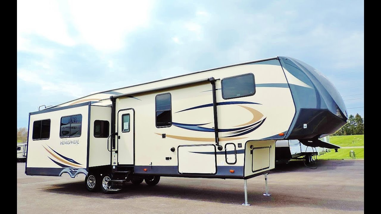 Brand New 2017 Salem Hemisphere 337BAR 3-Slides Front KING Bed! - YouTube