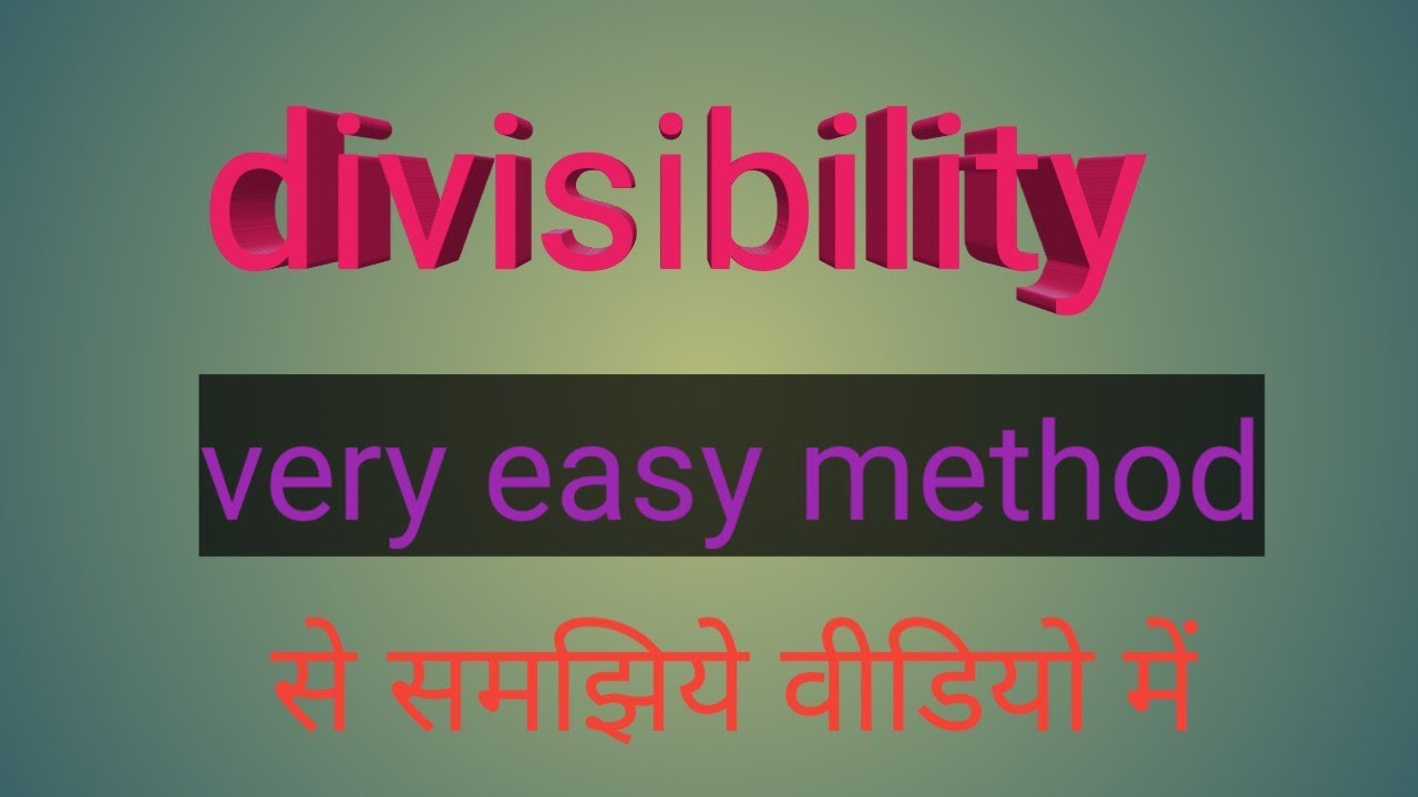 Fill in the blanks based on divisibility - YouTube