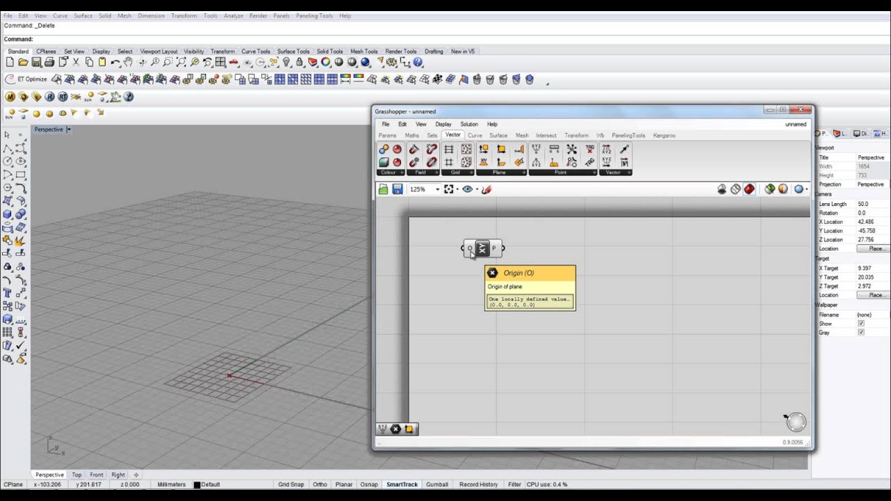 Grasshopper Tutorial - Construct a Plane - YouTube