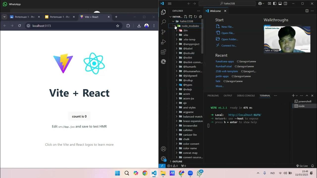 PENGENALAN VITE AND REACT - LAPORAN 1 FRAMEWORK LANJUTAN. - YouTube