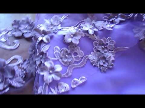 посылка из Одессы, набор для платья (атлас, евросетка, гипюр) Сирень
