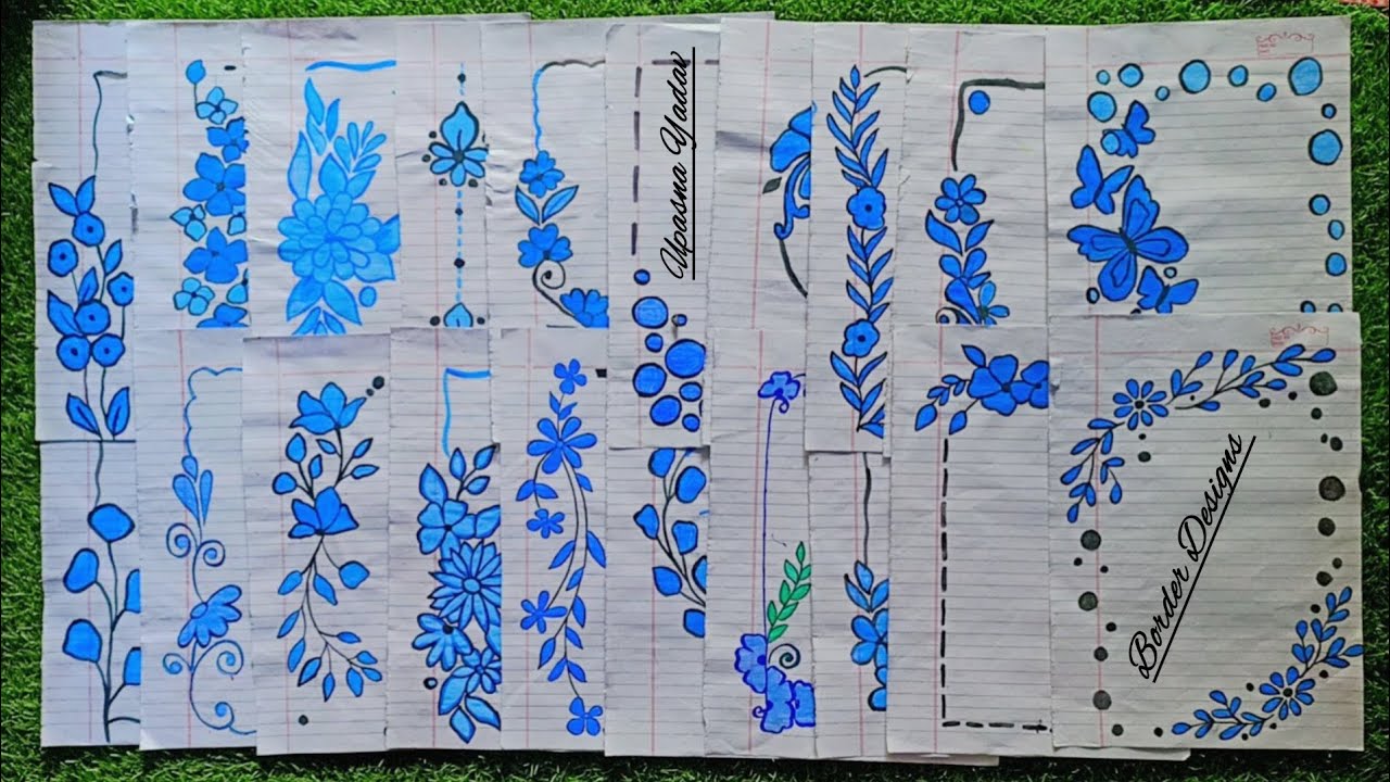 SIMPLE BLUE BORDER DESIGN 💙/PROJECT WORK DESIGN/A4 SHEET/FILE/FRONT ...