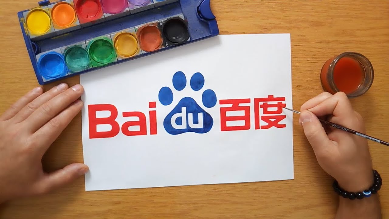 How to draw the Baidu logo - 百度标志怎么画 - YouTube