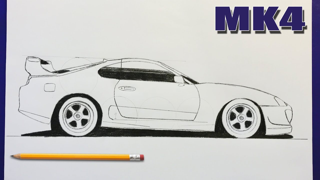 COMO DIBUJAR UN TOYOTA SUPRA MK4 TRD FÁCIL Vista LATERAL - YouTube