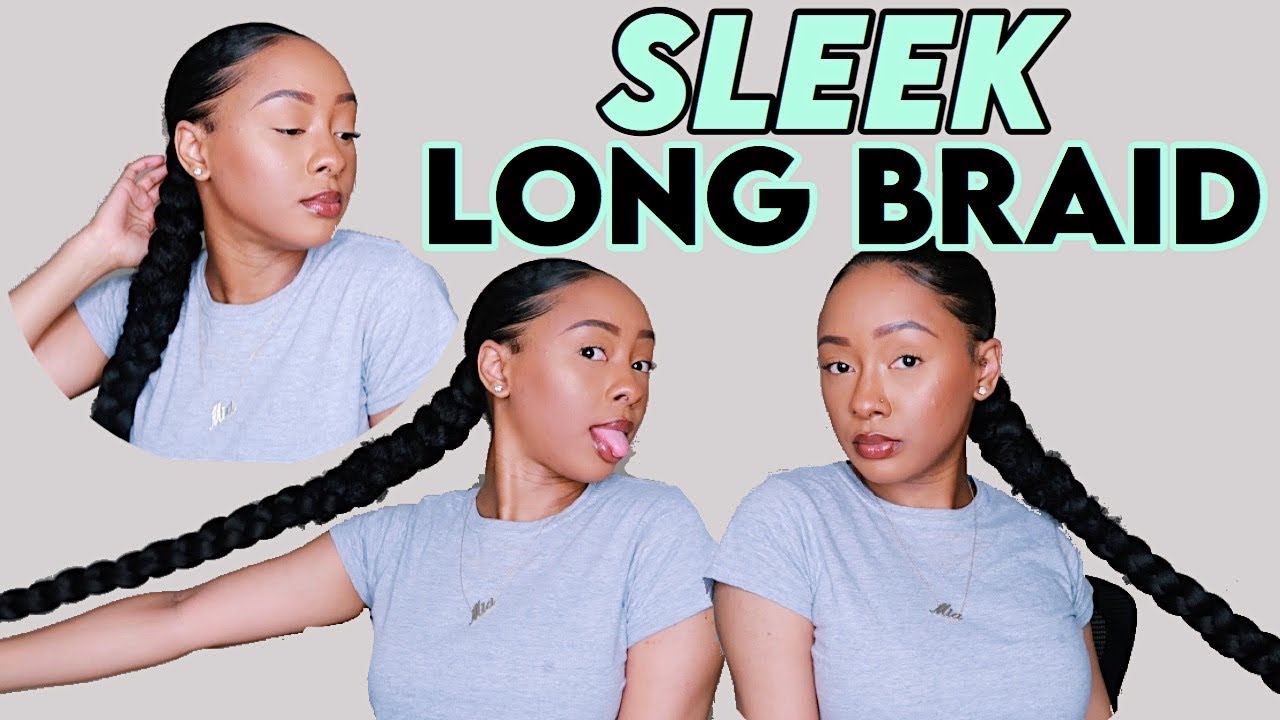 How To: SLEEK Long Braid on Natural Hair!! - YouTube