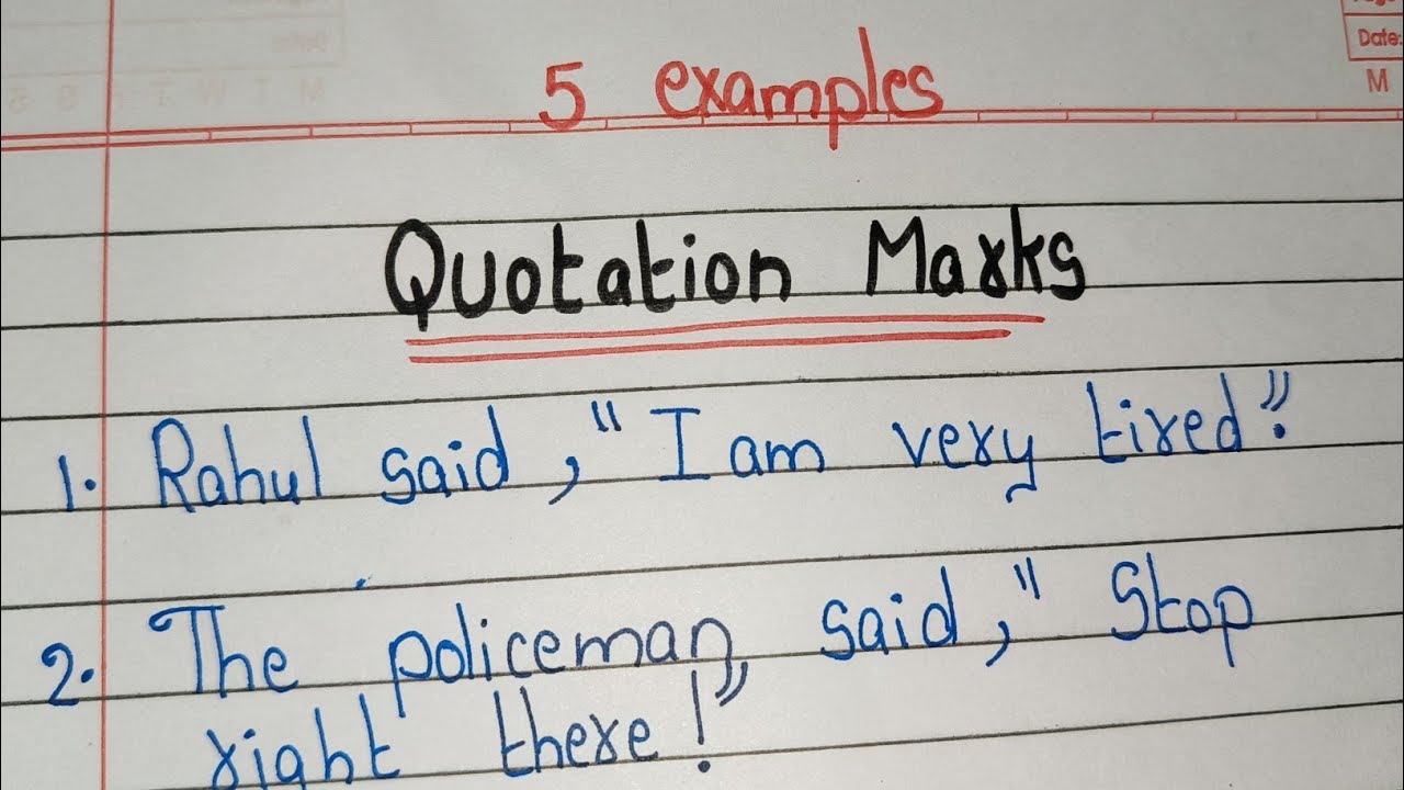 Examples of Quotation marks in english| 5 Examples of Quotation marks ...