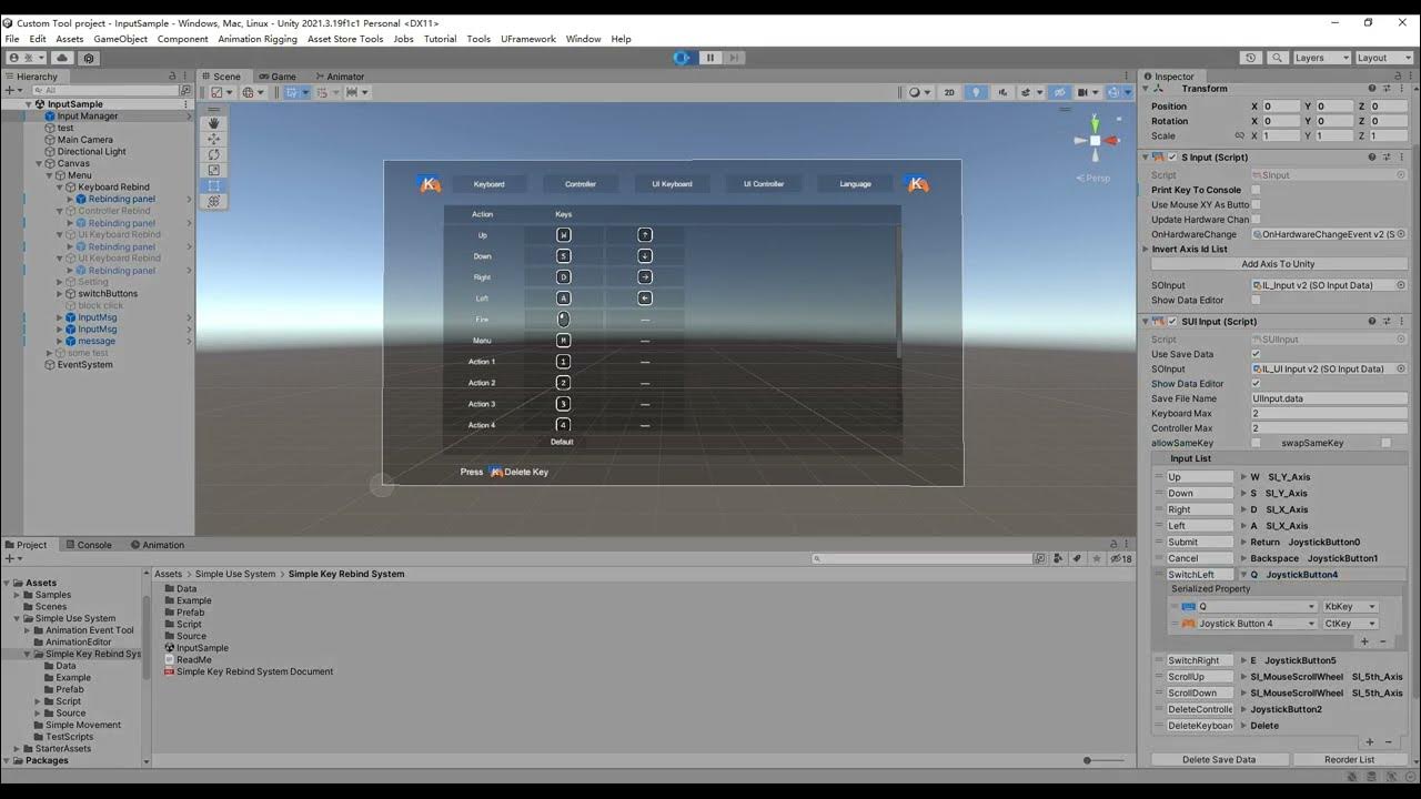 Simple Key Rebind System Rebind Ui Settings Youtube