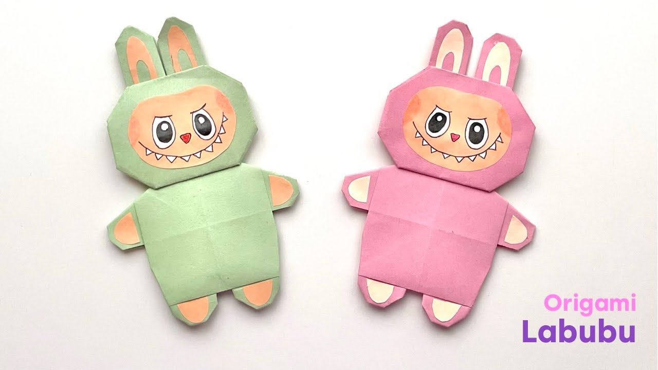 DIY Labubu Origami Paper Toy | POP MART Labubu Toy | Easy Kawaii Paper ...