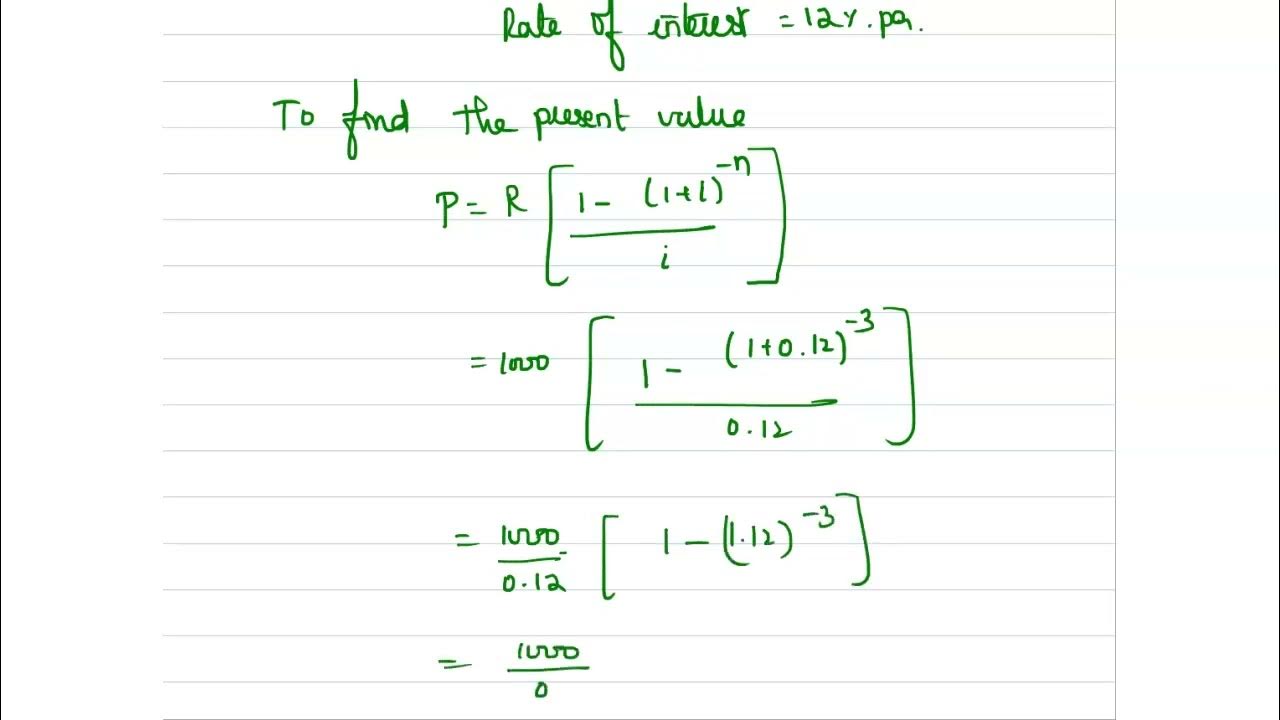 Grade 11- Applied Mathematics (IGCSE) - Find the present value of a regular annuity of 1000 ...