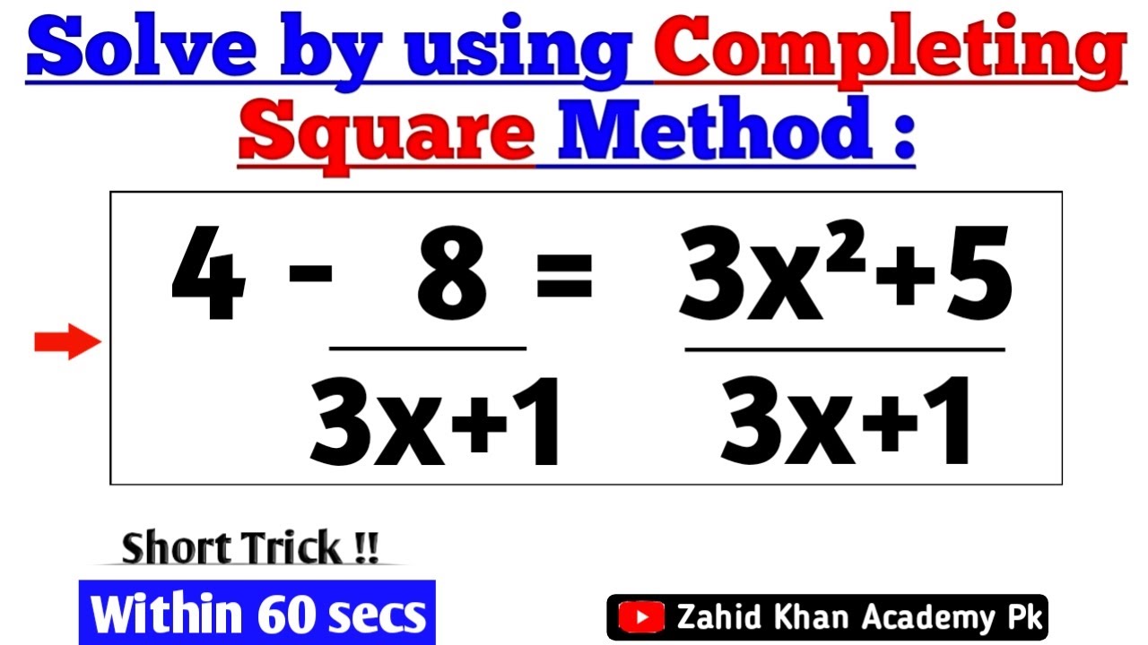 Completing square of quadratic equations || Class 10 math ncert ssc ...