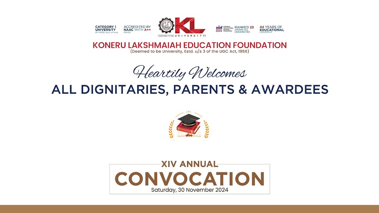 KLEF XIV CONVOCATION in PEACOCK HALL for BCA, MCA Departments - YouTube