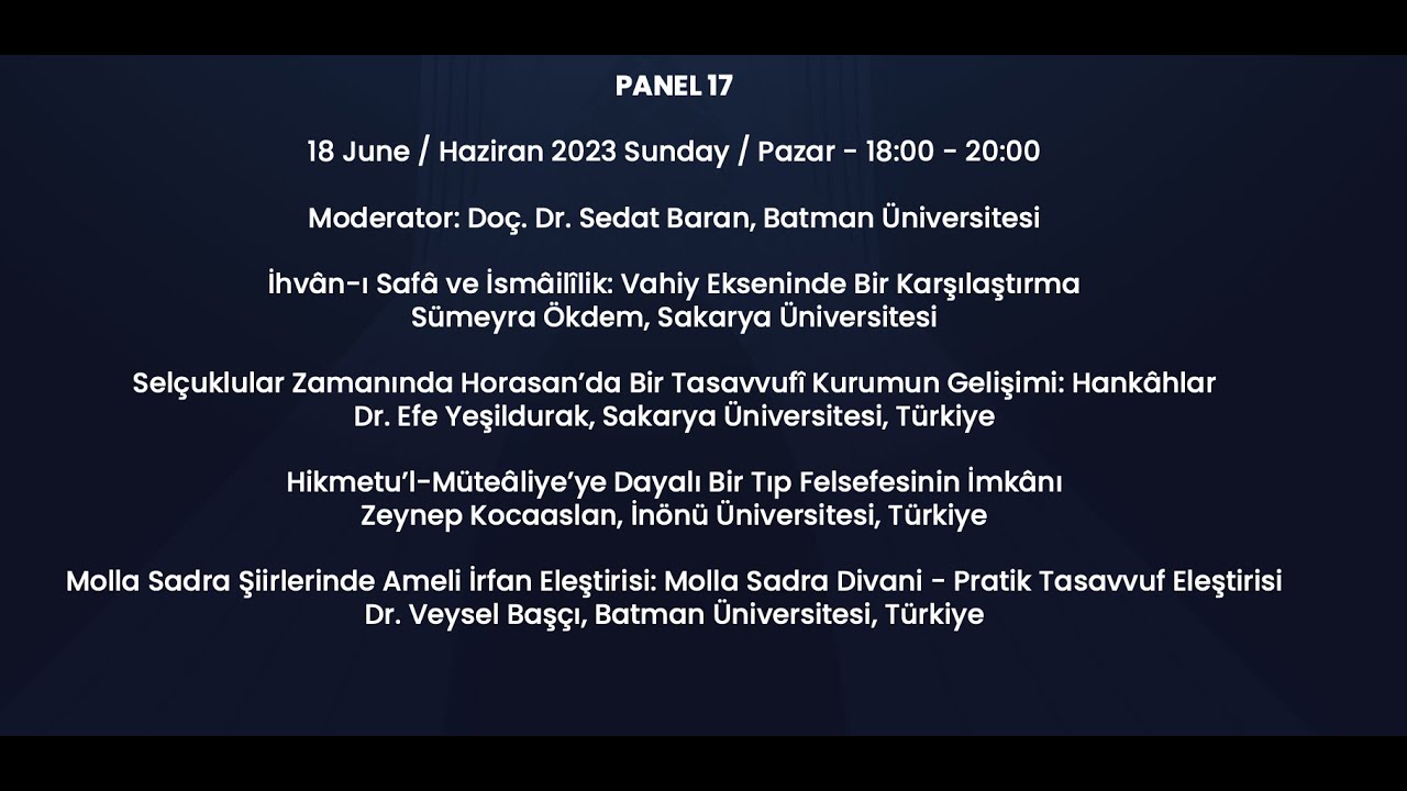 Panel 17-Iranian Congress 2023 - YouTube