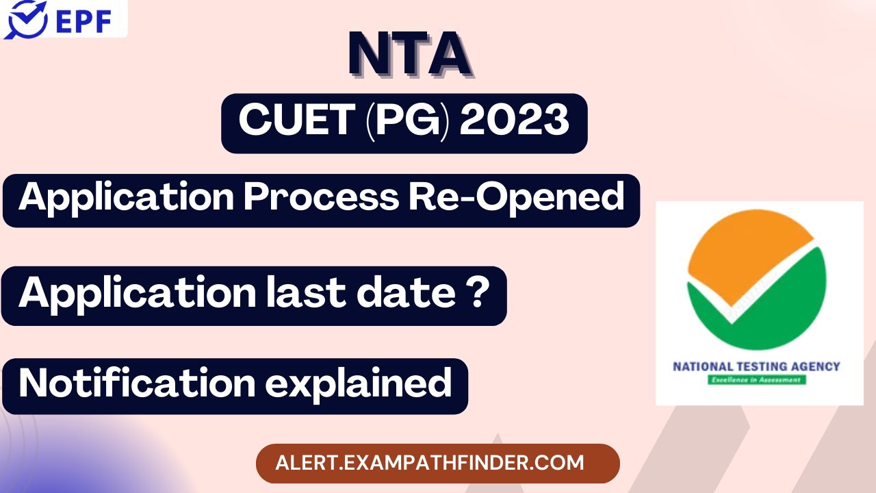 NTA CUET (PG) 2023 || Application Process Re-Opened || APPLY NOW ...