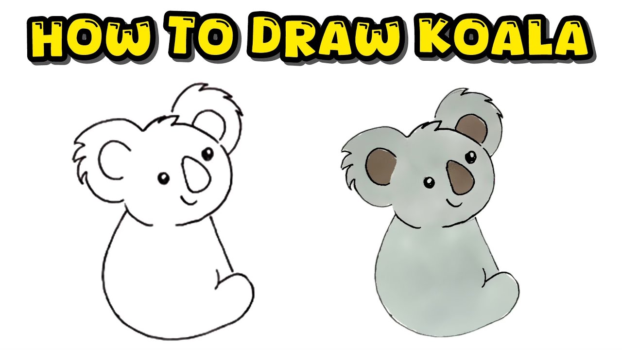 How to Draw Cute Koala in Minutes – Beginner's Lesson to Draw Easily ...