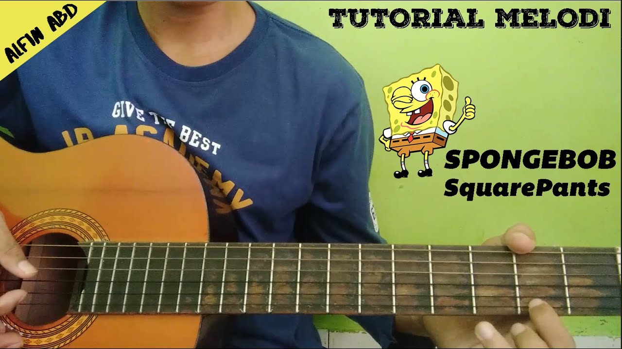 Tutorial Mudah Gitar Backsound SPONGEBOB (Versi Melodi) - YouTube