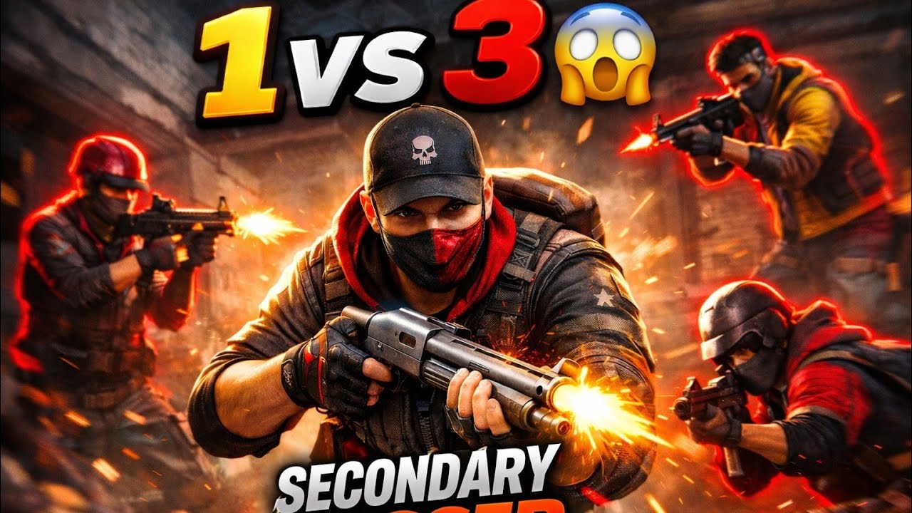 1vs3 by secondary russer | 1 line up | Free fire esport journey - YouTube