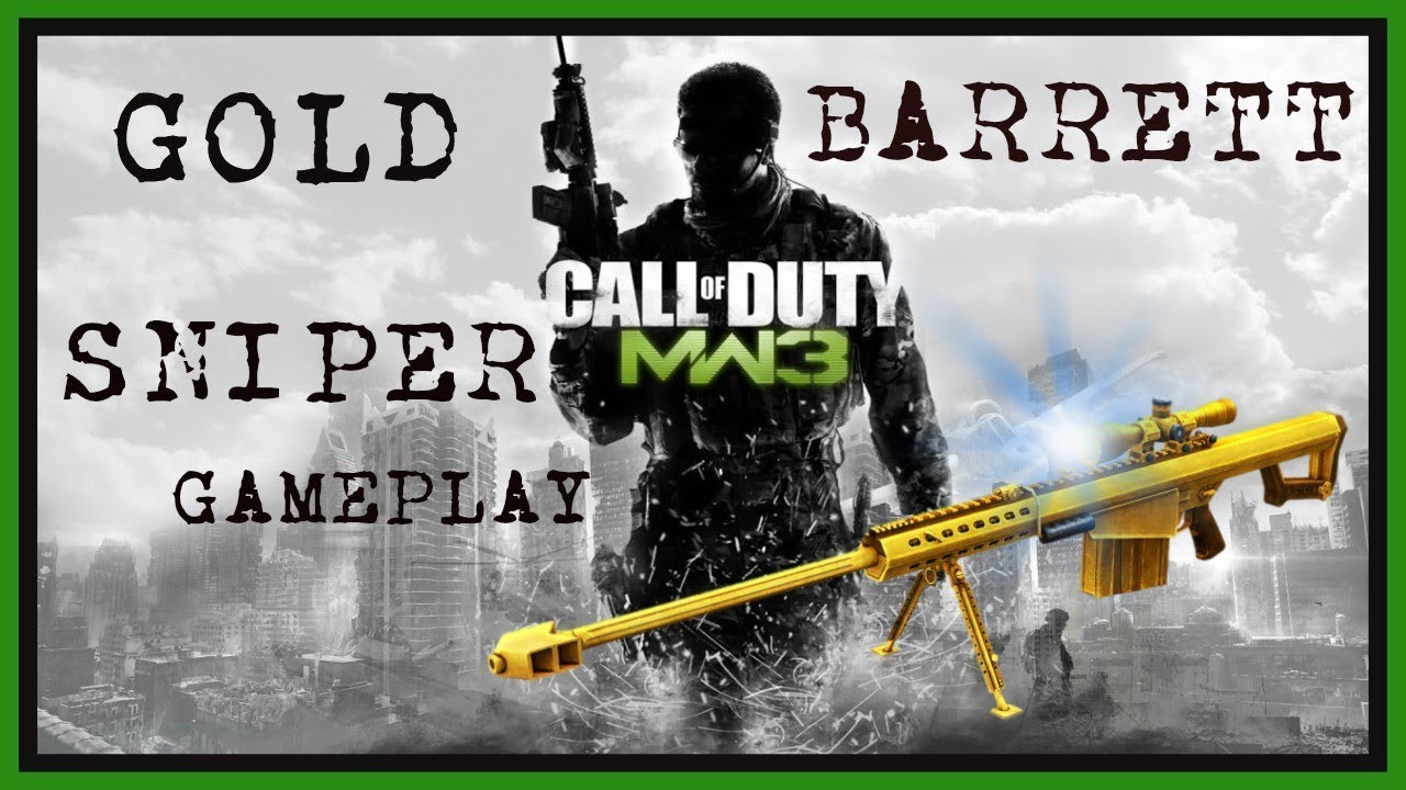 sniping in call of duty modern warfare 3 with the gold barrett - YouTube