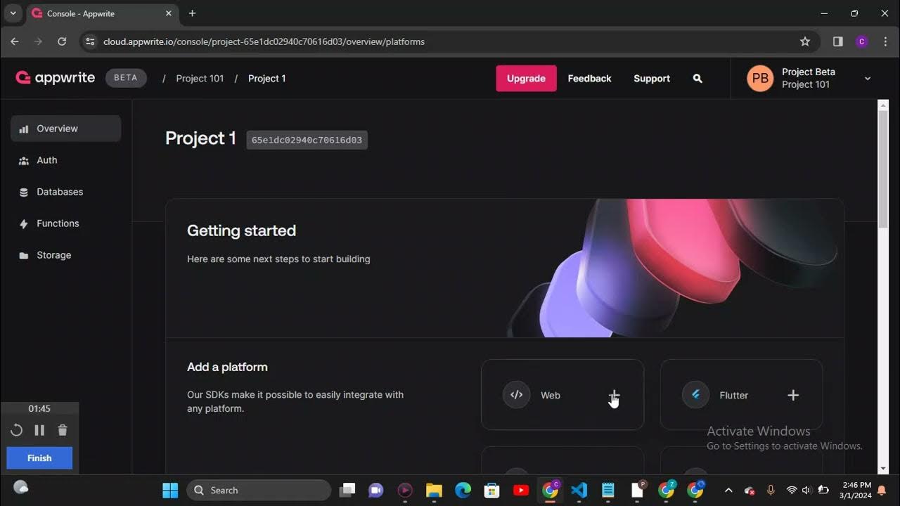 How To Create A Project In Appwrite Youtube