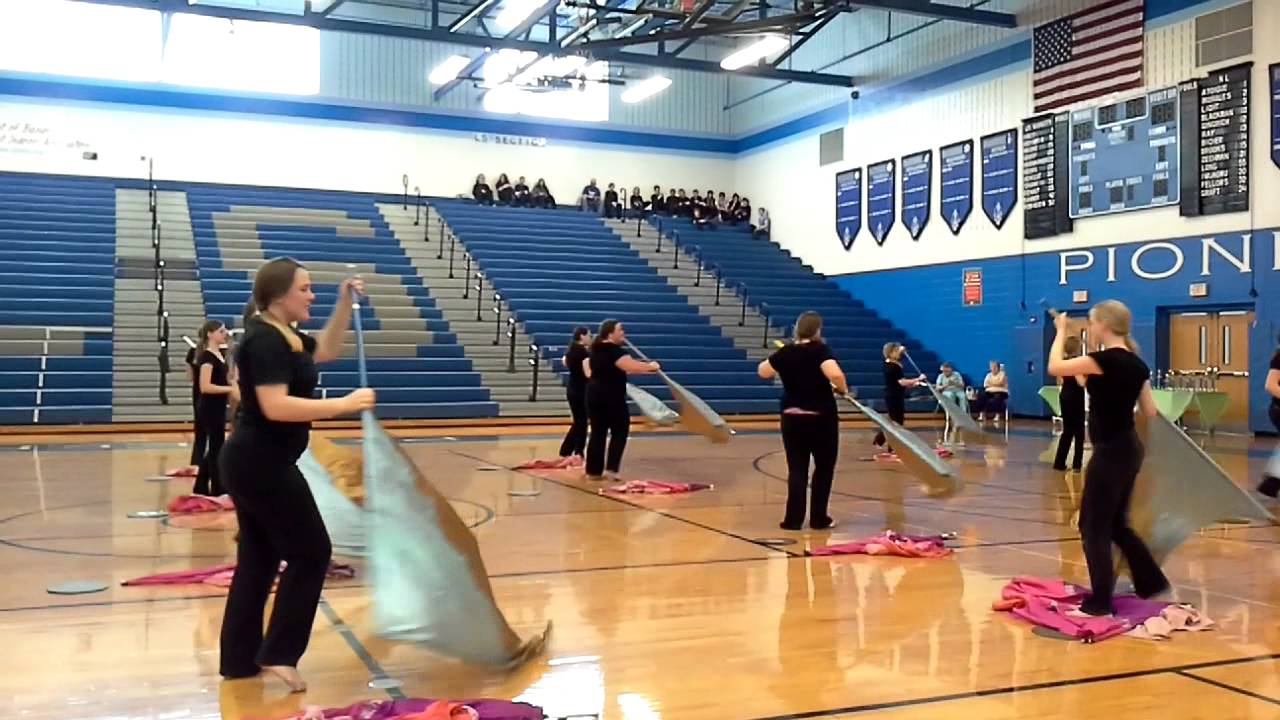 Martin Meylin Middle School color guard competion - YouTube