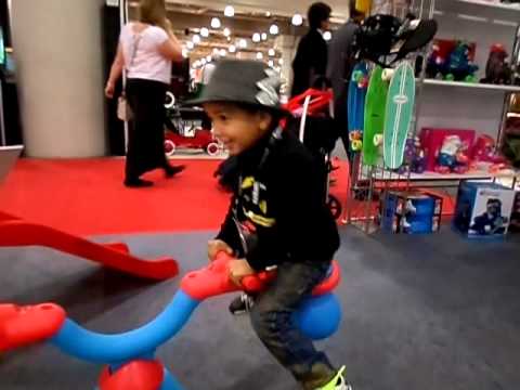 Spiro Bouncer Indoor Seesaw Toy @ Toy Fair - YouTube