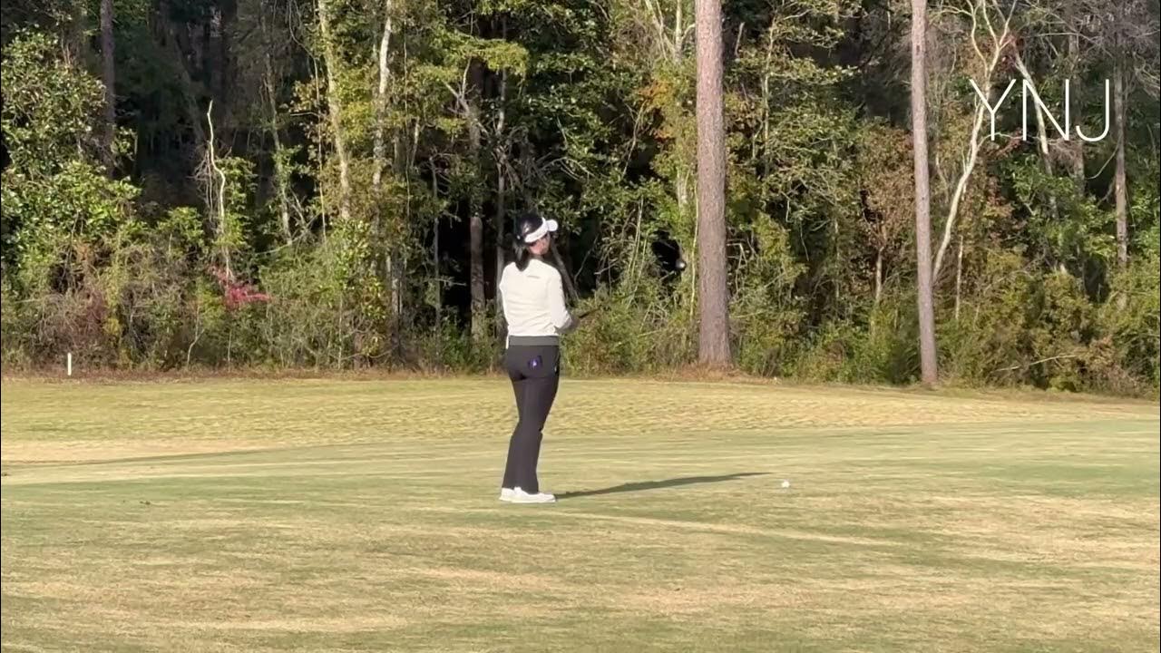 윤이나 Ina Yoon LPGA Q-Series R3 5번홀 파5 투온 성공 아쉬운 버디 #윤이나 #lpga #golf - YouTube