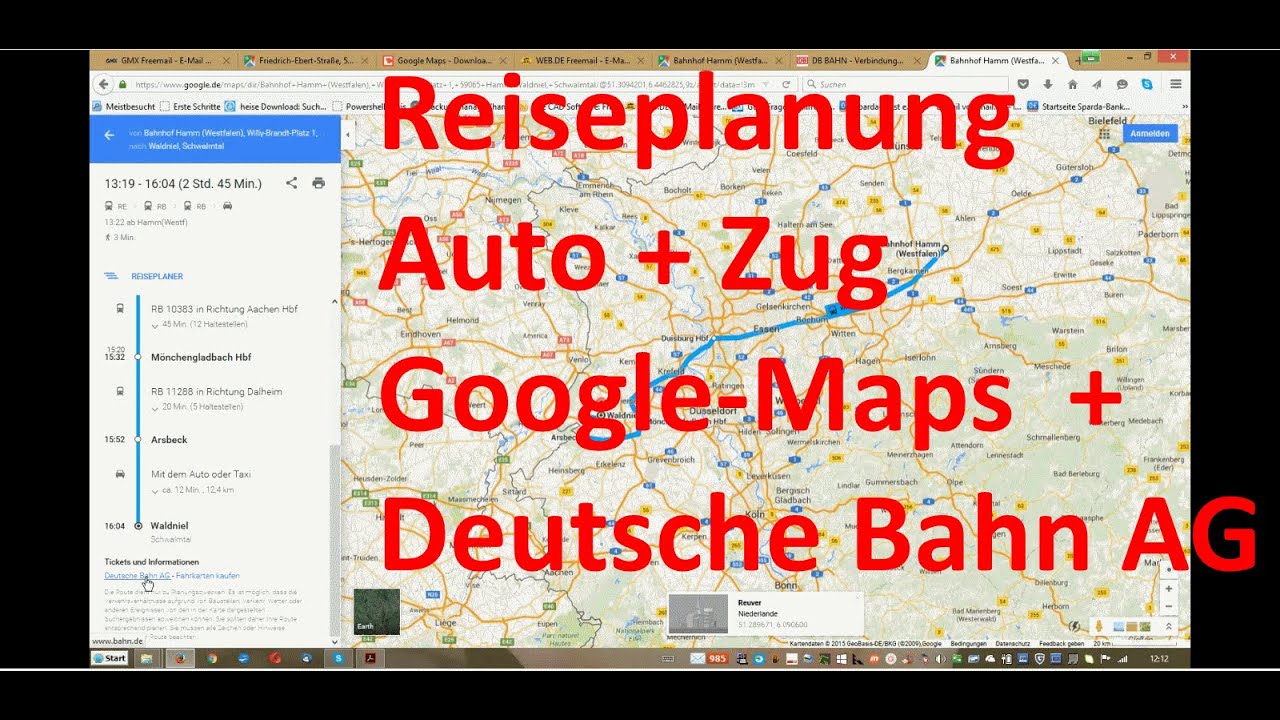 V_0034 =Reise planen mit Google Maps =Auto und Zug - YouTube