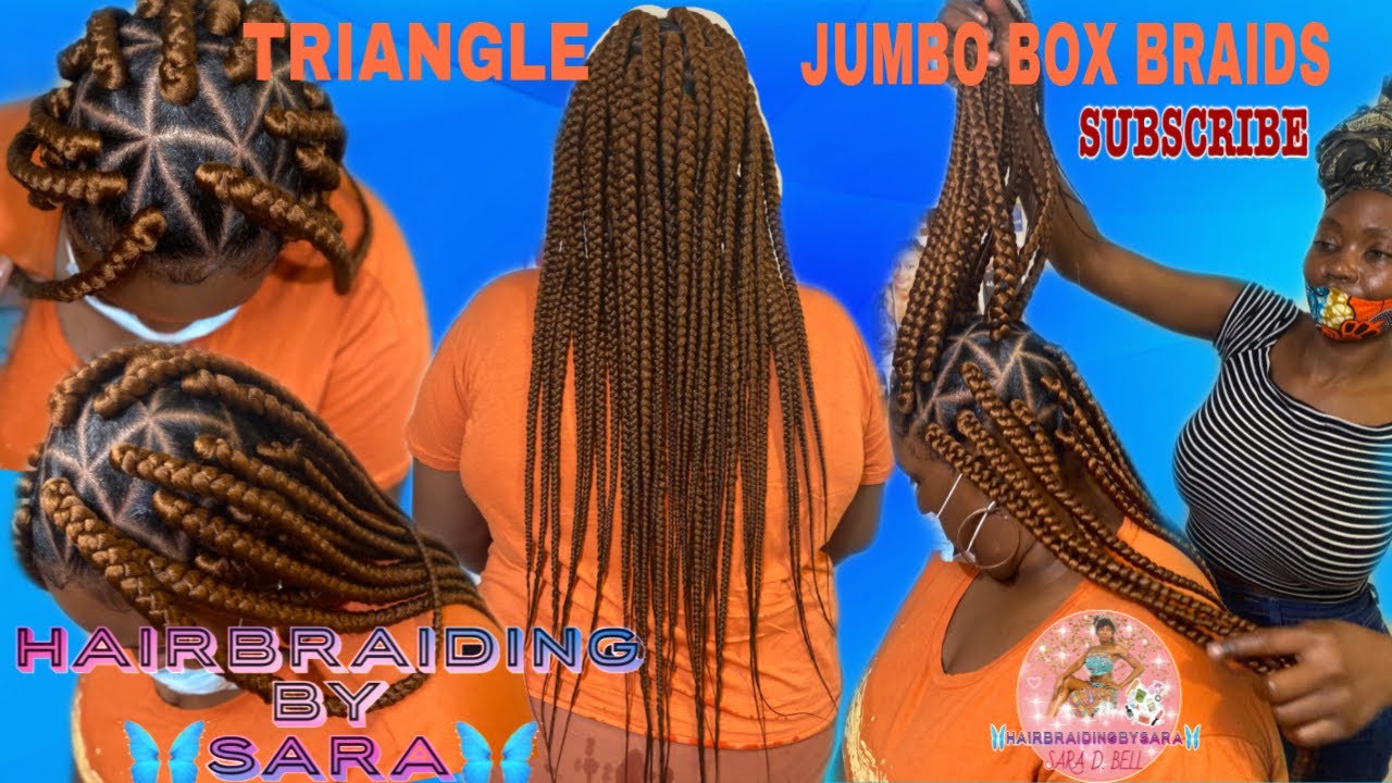 How To Do Triangle Jumbo Box Braids| - YouTube