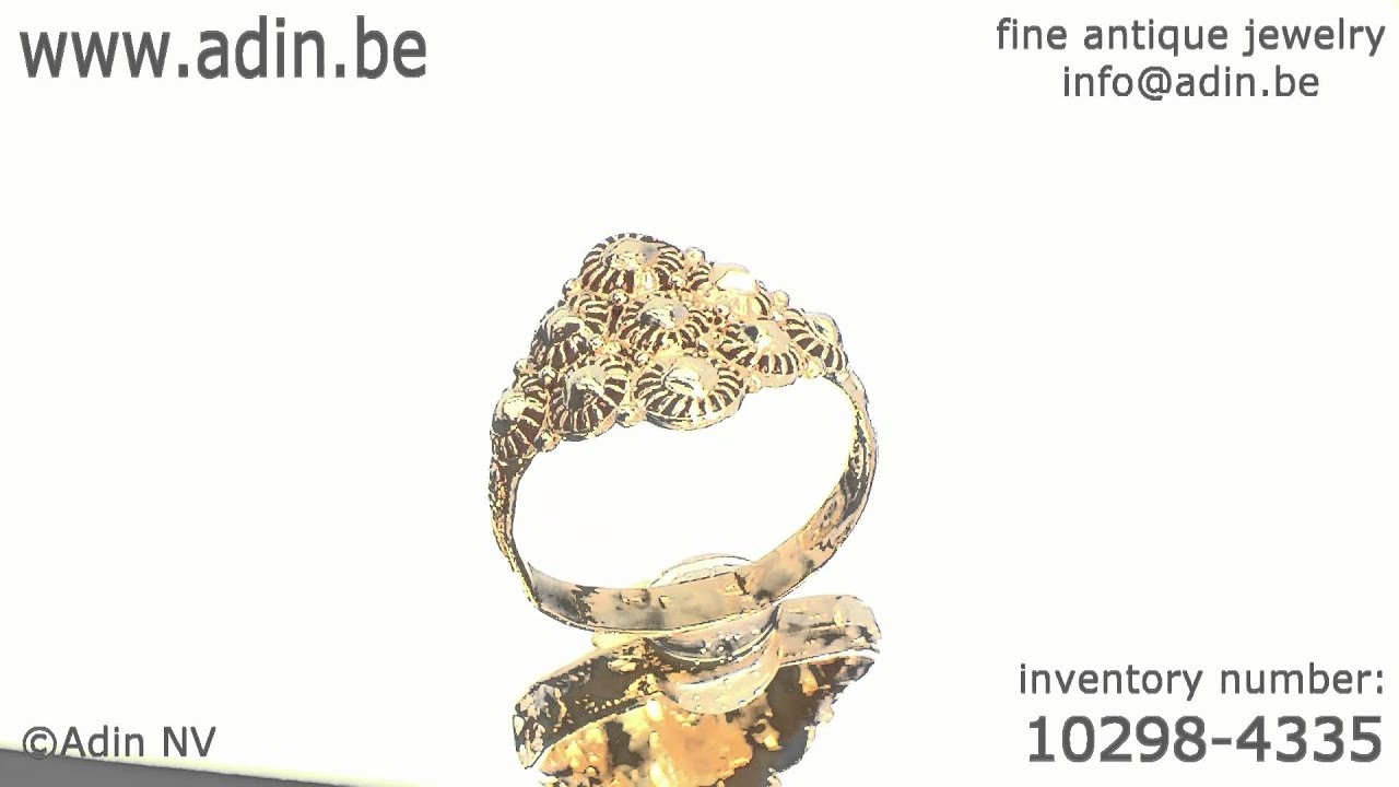 Dutch gold antique ring from Amsterdam 17th Century (10298-4335) - YouTube