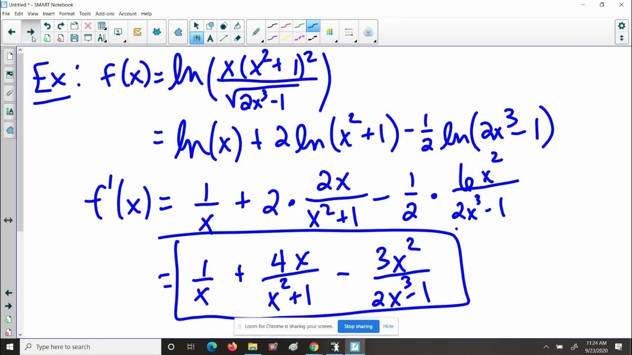 Natural Log Derivatives - YouTube