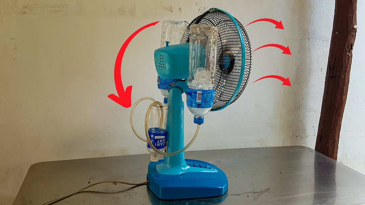 Amazing Idea | He turns Normals fan into mobile air-cooler easy way at ...