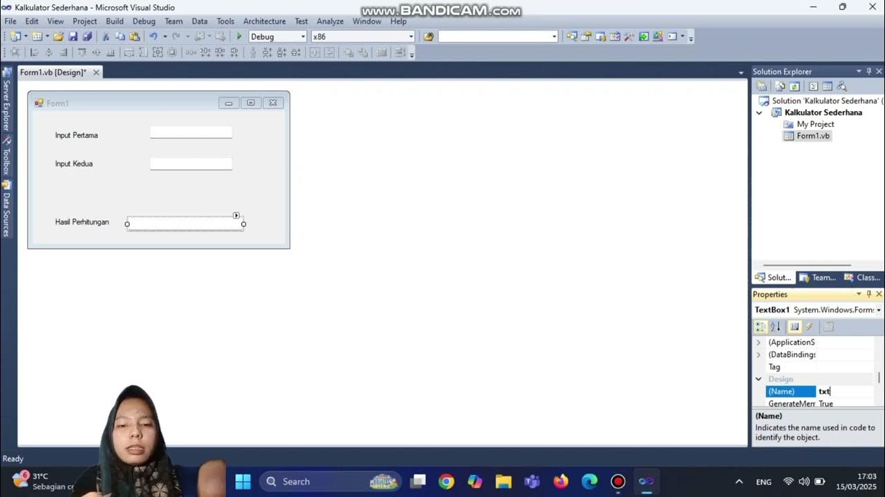 Membuat Kalkulator Sederhana Menggunakan Aplikasi visual Studio - YouTube