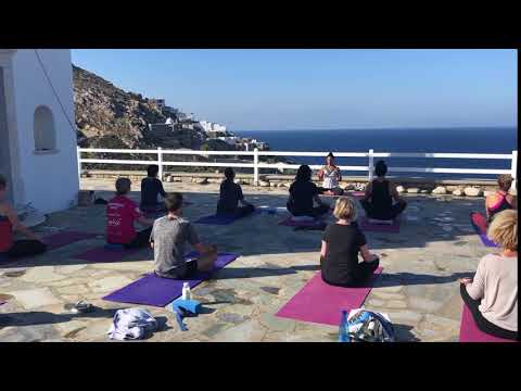 Yoga class in Mykonos Greece on a Luxury Yoga Holiday