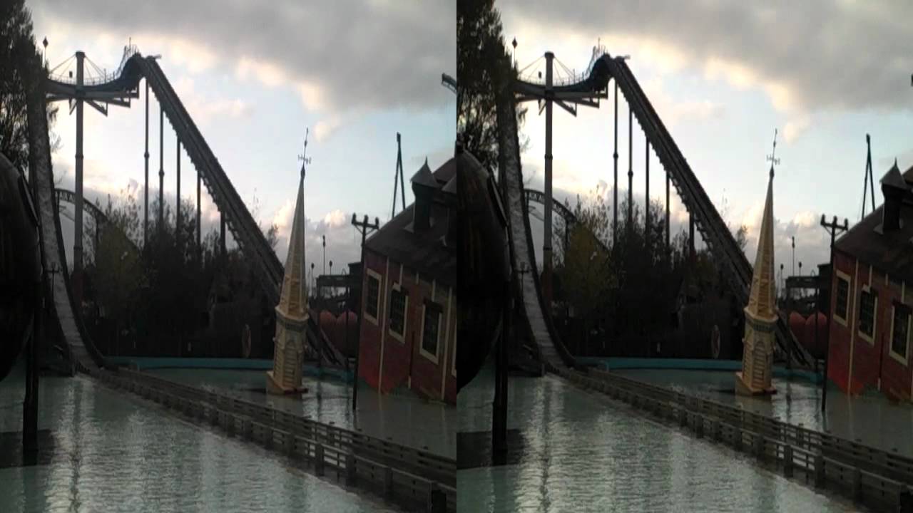 Tidal Wave big splash at Thorpe Park, filmed in 3D HD - YouTube
