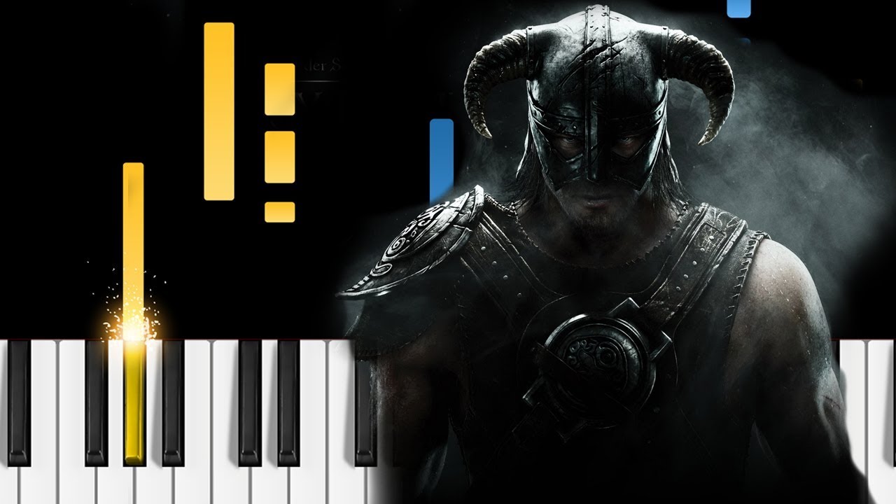 Skyrim Main Theme - Dragonborn - Piano Tutorial - The Elder Scrolls V ...