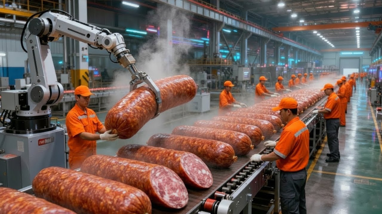 Inside a Modern Salami Factory (Full Process) - Incredible Journey From ...
