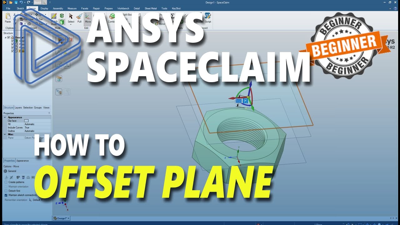 Ansys Spaceclaim How To Offset Plane - YouTube
