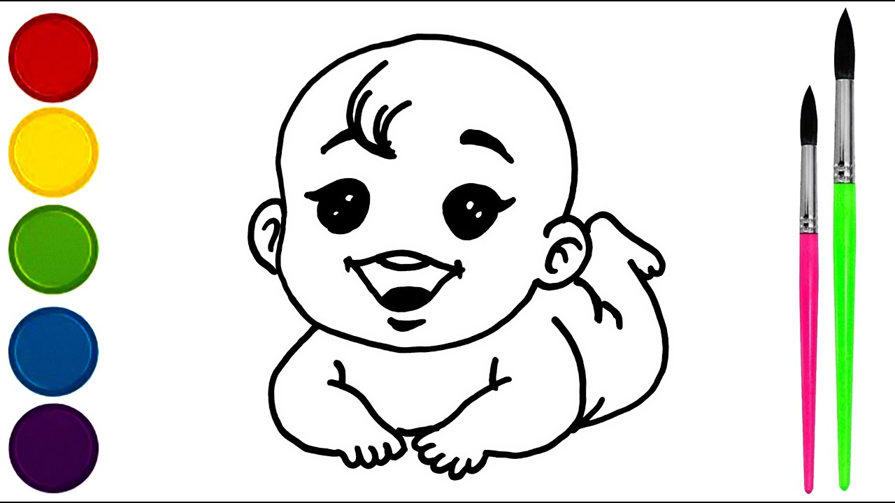 Cute baby drawing easy step by step || How to draw a cute baby boy ...