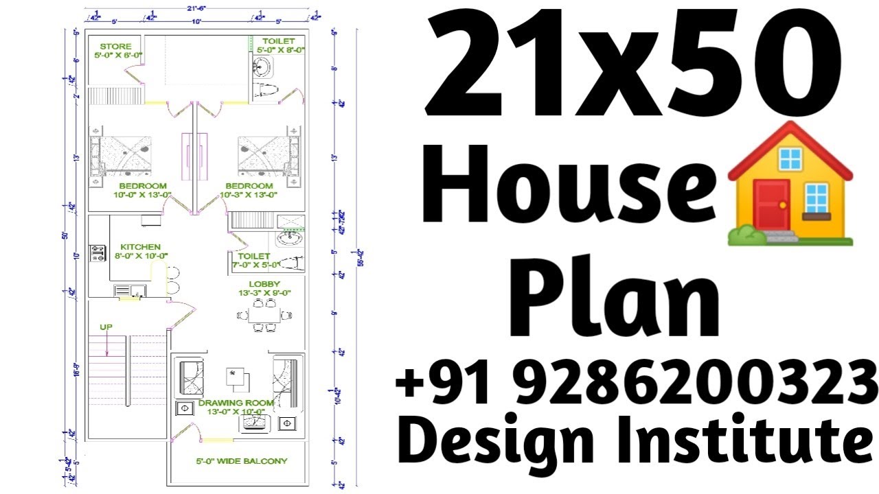 21x50 House plan design🏠|Design Institute | +919286200323 |#houseplan ...