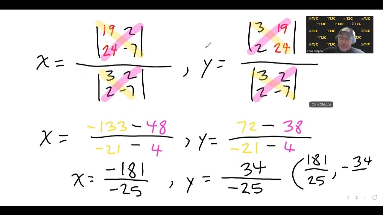 6 5 4 Cramer s Rule Using Cramer s Rule To Solve A 2x2 System YouTube 6-5-4-cramer-s-rule-using-cramer-s-rule-to-solve-a-2x2-system-youtube