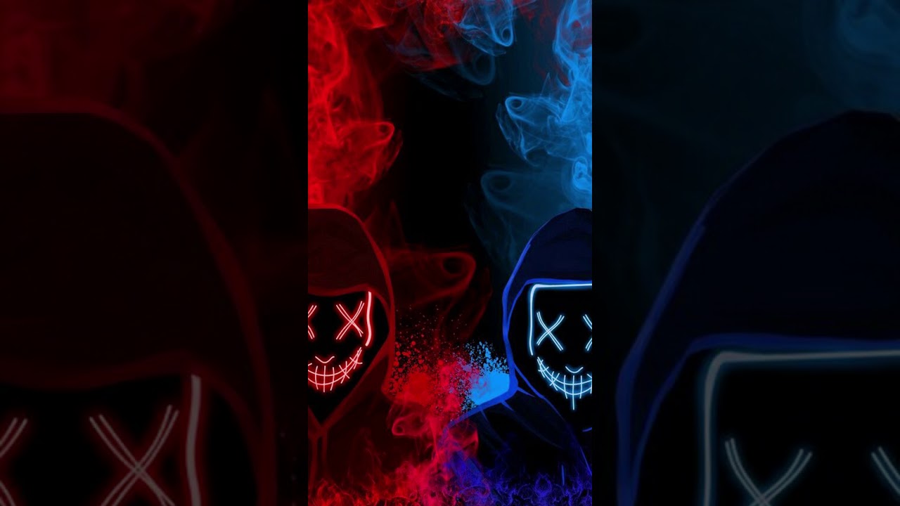 Red and Blue Neon Masks - YouTube