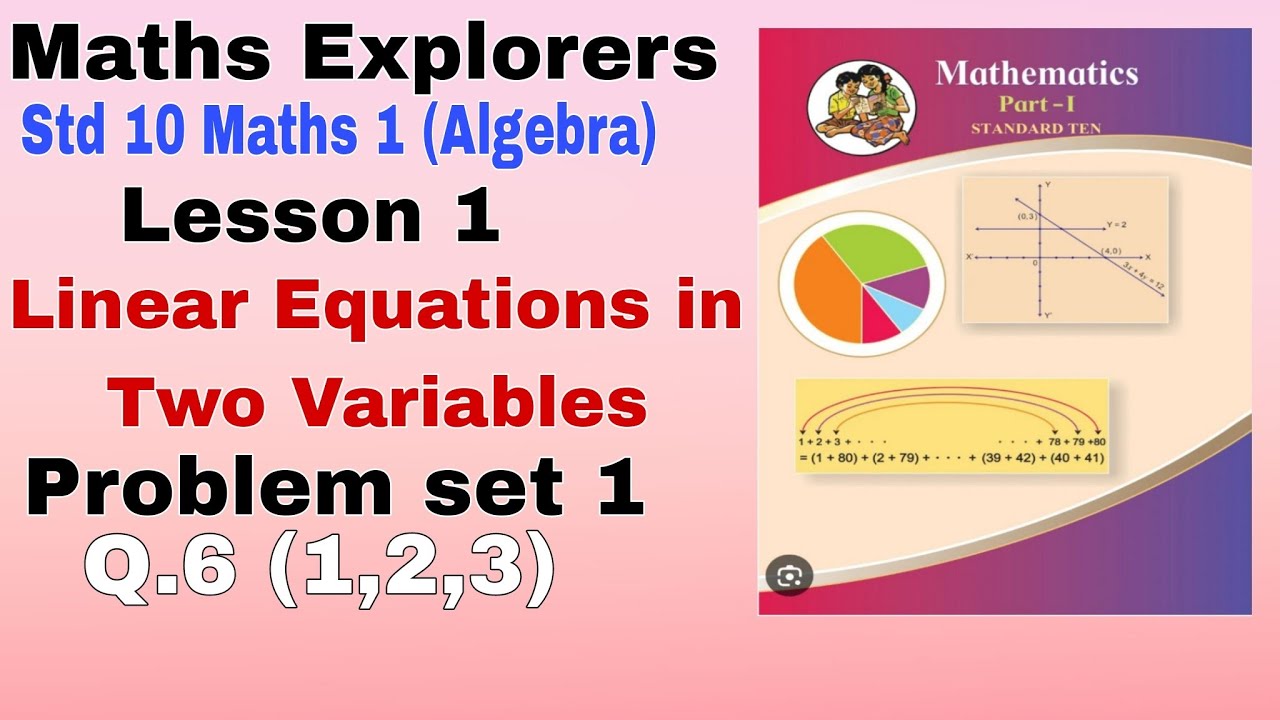Std 10 Maths 1 Lesson 1 Linear Equations in Two Variables Problem set 1 ...
