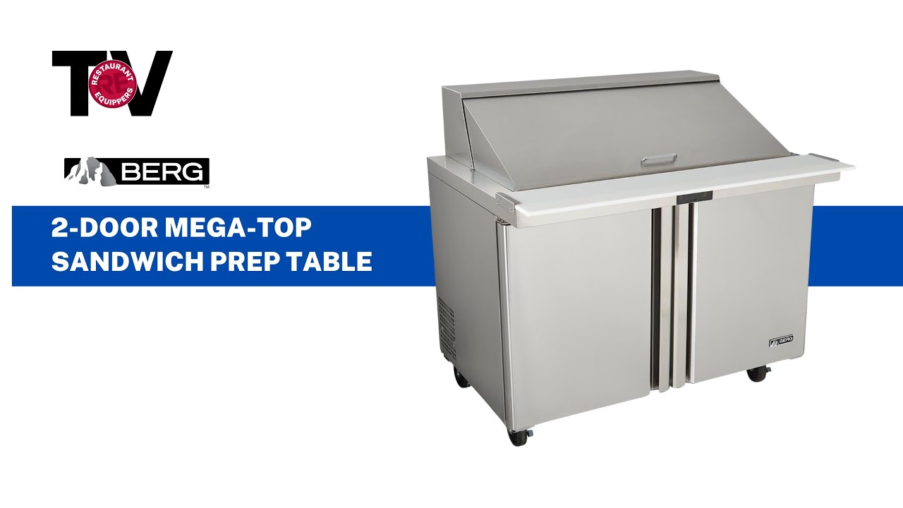 Berg 2-Door Mega-Top Sandwich Prep Table BER036 - YouTube