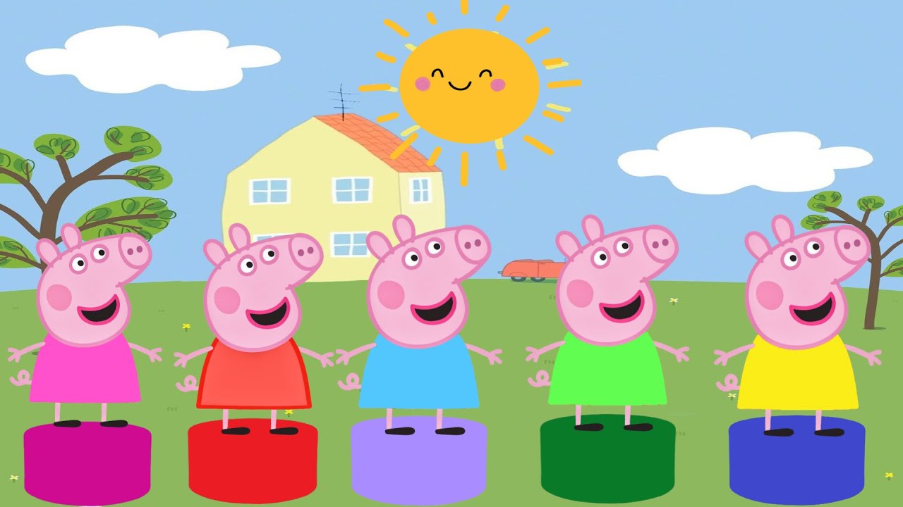 PEPPA PIG EM FIVE LITTLE MONKEYS ON THE BED PEPPA PIG EM CINCO ...