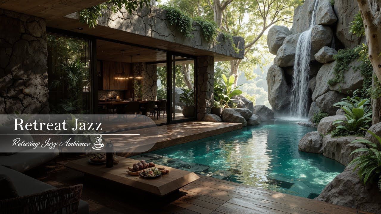 Tranquil Outdoor Jazz Area By The Lake | Gentle Jazz Space With ...