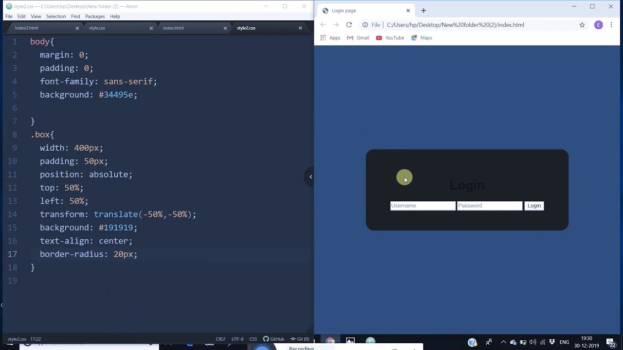 Tutorial for Login Animated Page || Only Html and Css - YouTube