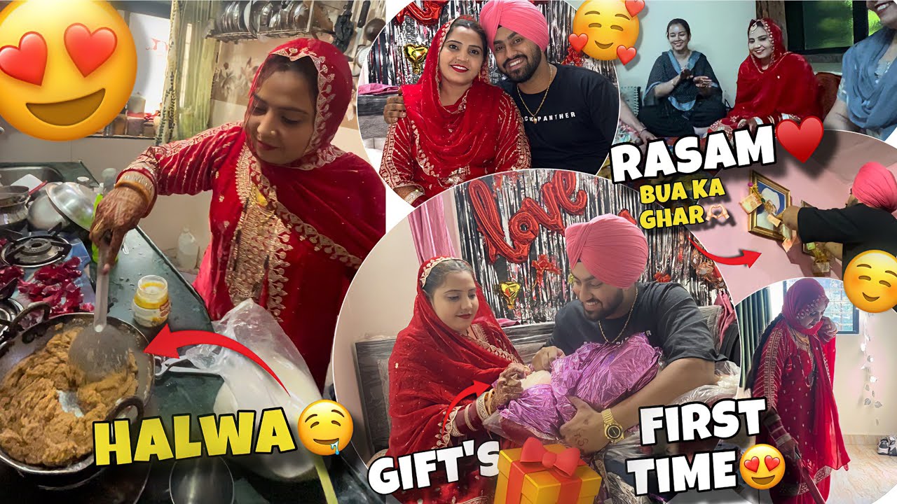 Simjeet Ka Pehla Din😍Simran ne Banaya Halwa🤤 Or Gaye Bua Ke Ghar Rasam ...