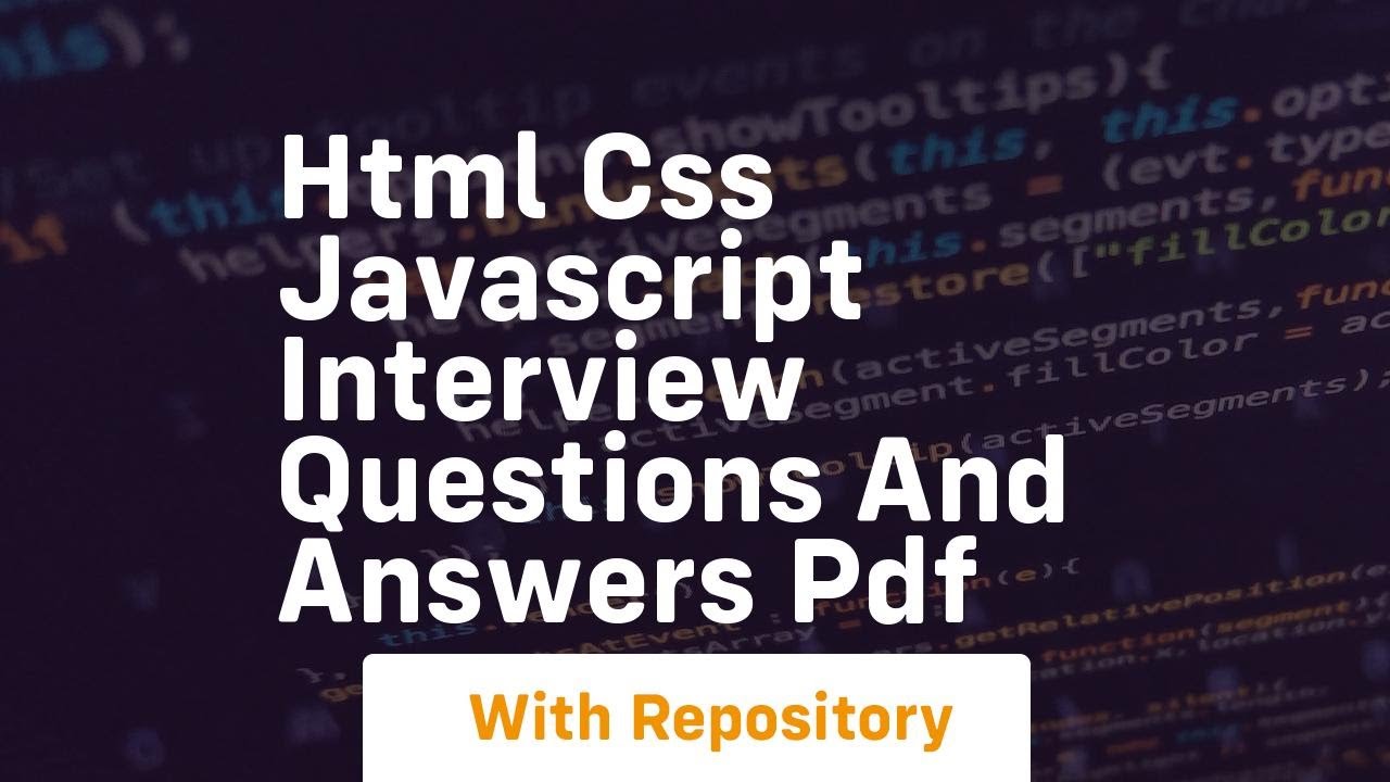 html css javascript interview questions and answers pdf - YouTube