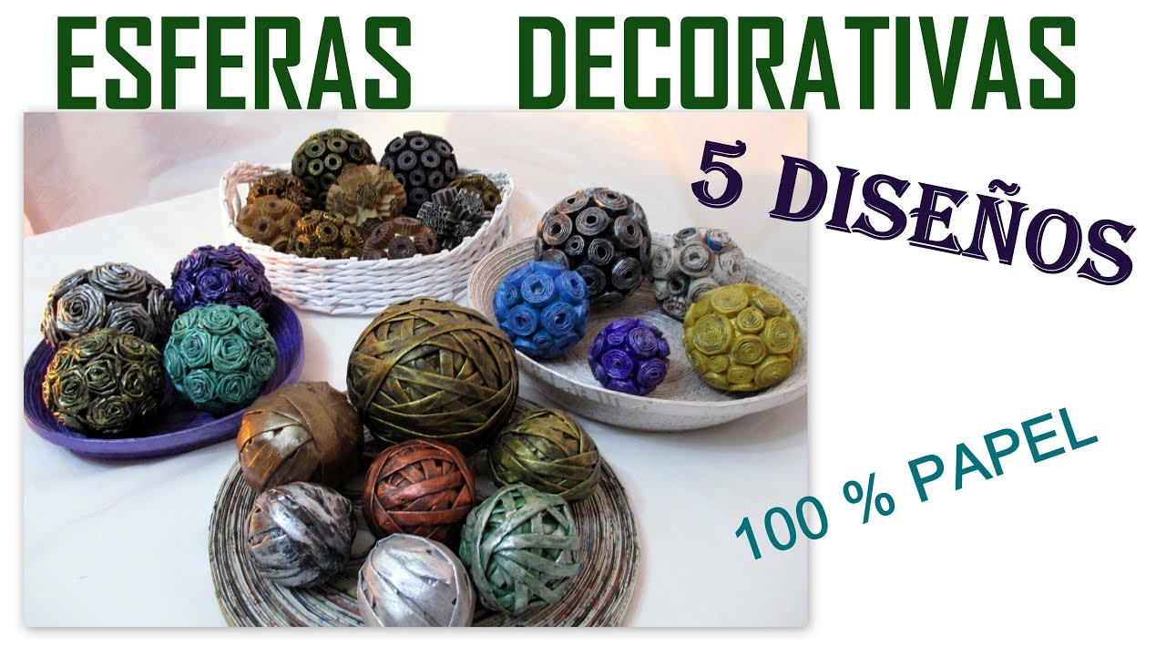 5 FORMAS DE HACER ESFERAS DECORATIVAS PARA CENTRO DE MESA 💚 Como hacer ...
