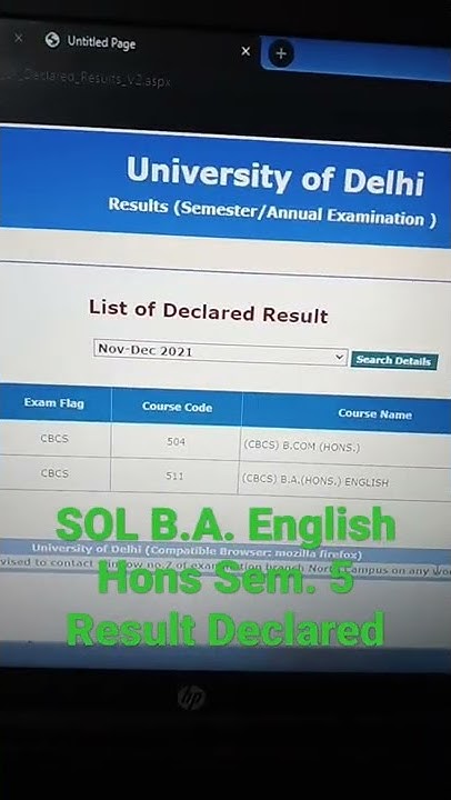 SOL B.A. English Hons Sem. 5 Result Declared Nov/Dec 2021 - YouTube