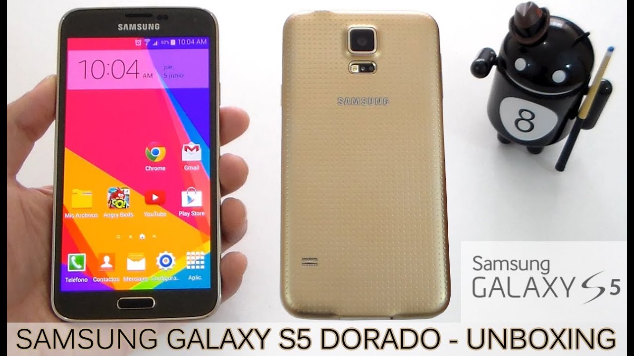 Samsung Galaxy S5 Dorado Unboxing y Análisis Rápido - YouTube